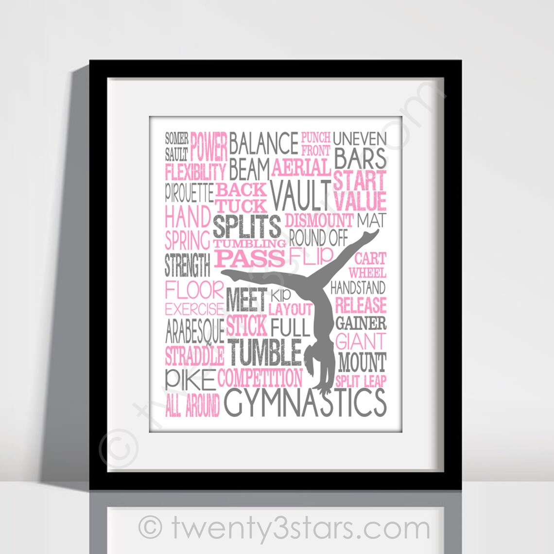 Gymnastics Word Art Gymnastics Gift Gift for Gymnasts | Etsy