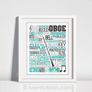 Oboe Typography Poster Oboist Gift Oboe Player Art Oboe - Etsy