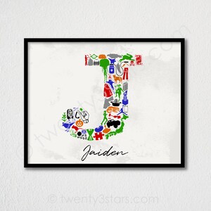 Letter J Poster, Letter J is for Art, J Nursery Wall Art Print, Baby ...