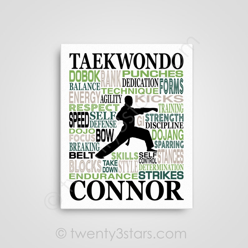 Taekwondo Typography Poster Gift for Martial Artist Tae Kwon - Etsy