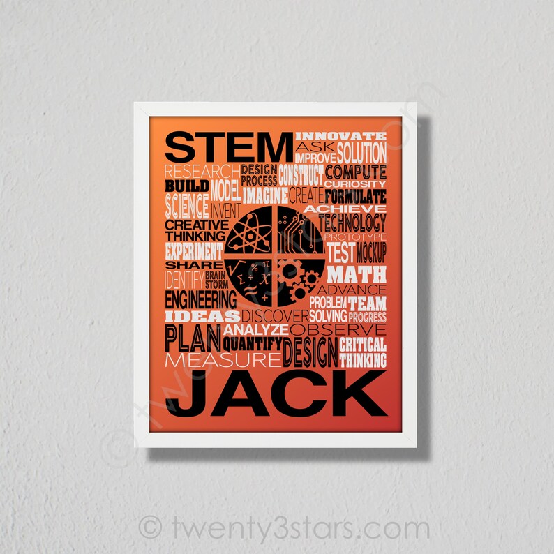 Custom STEM Poster S.T.E.M. Teacher Gift Science Technology - Etsy