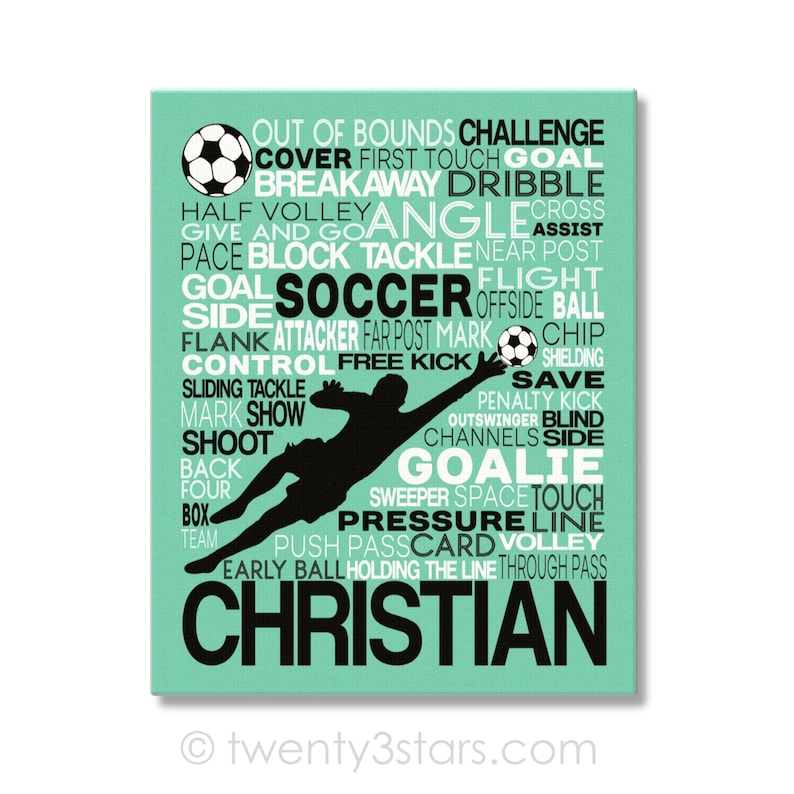Soccer Poster Art Boys Soccer Typography Gift for Soccer | Etsy