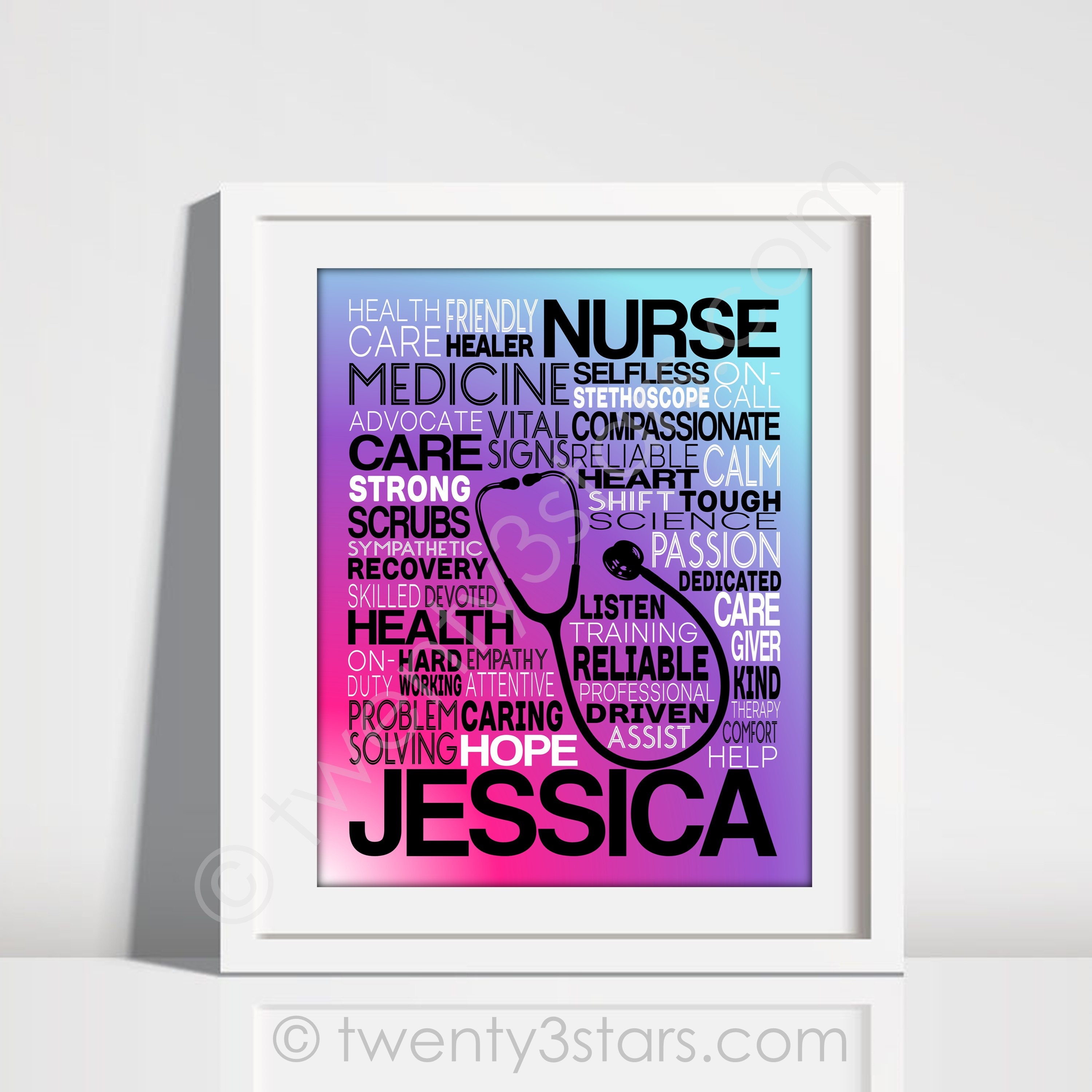 Nurse Typography Poster Nursing Student Wall Art Nurse Word | Etsy