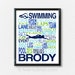 Swimming Word Art Swimmer Typography Swim Gift Gift for - Etsy
