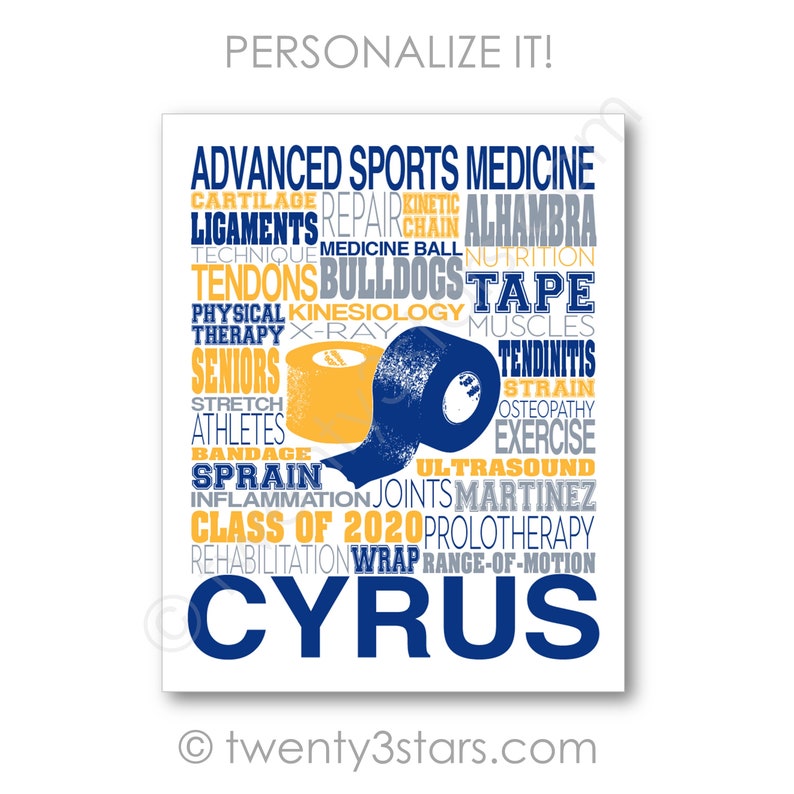 Personalized Athletic Trainer Poster Gift for Athletic - Etsy