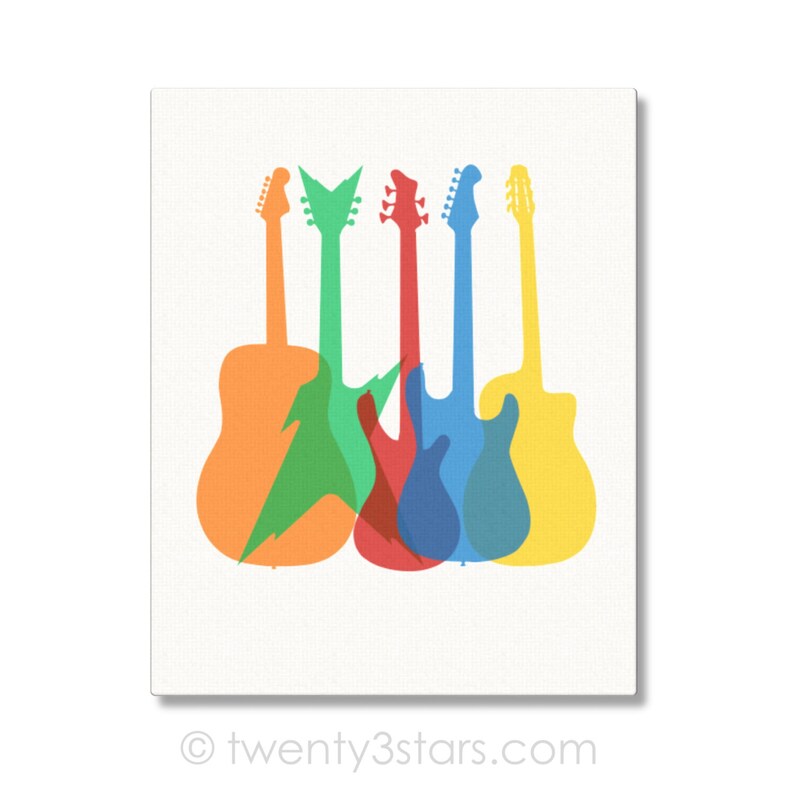 Custom Guitars Name Poster Modern Guitar Wall Art Print | Etsy