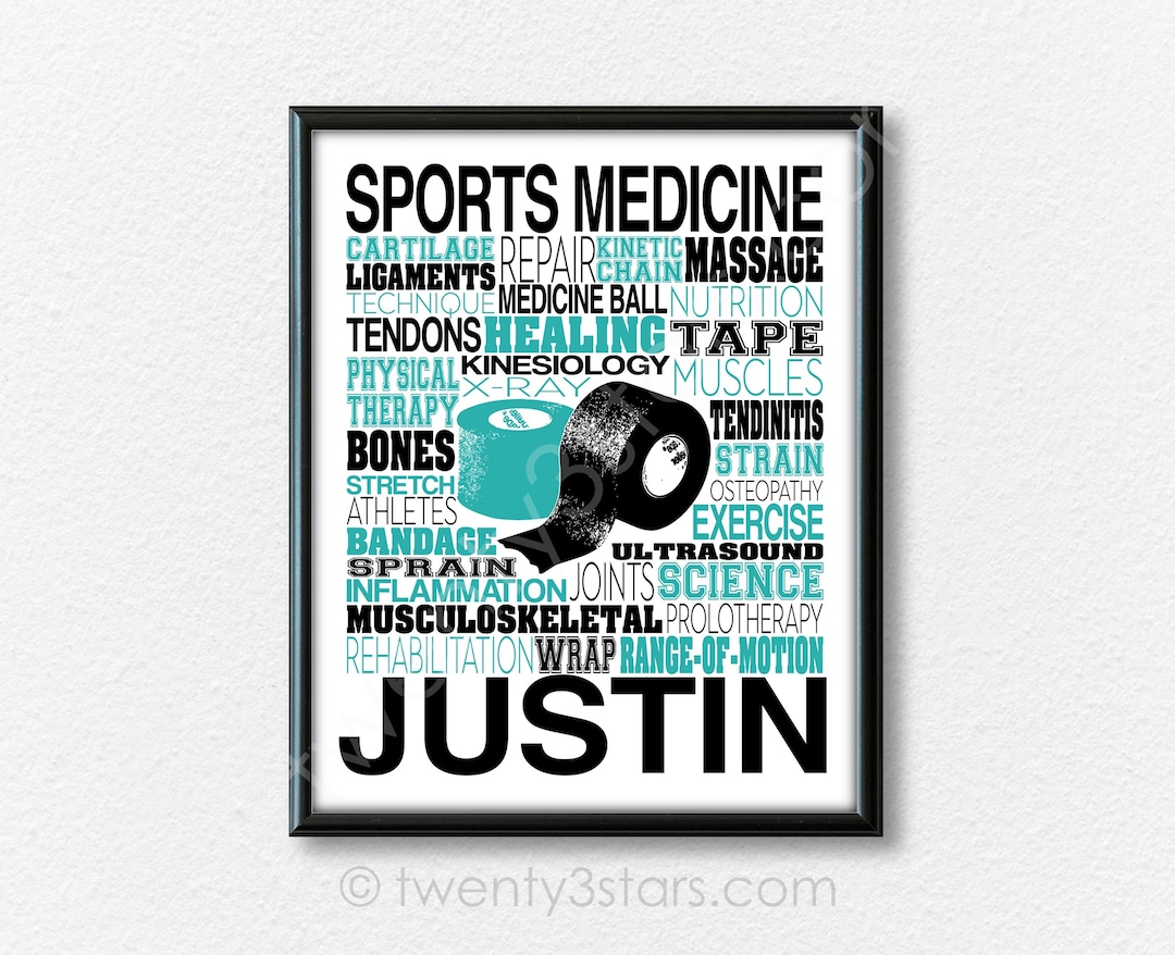 Sports Medicine Typography Poster, Advanced Sports Medicine Wall Art ...