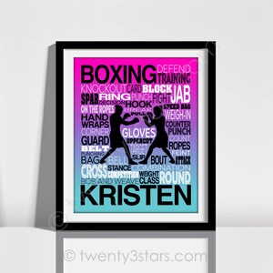 Women's Boxing Poster, Boxing Typography, Boxer Gift, Gift for Boxer ...