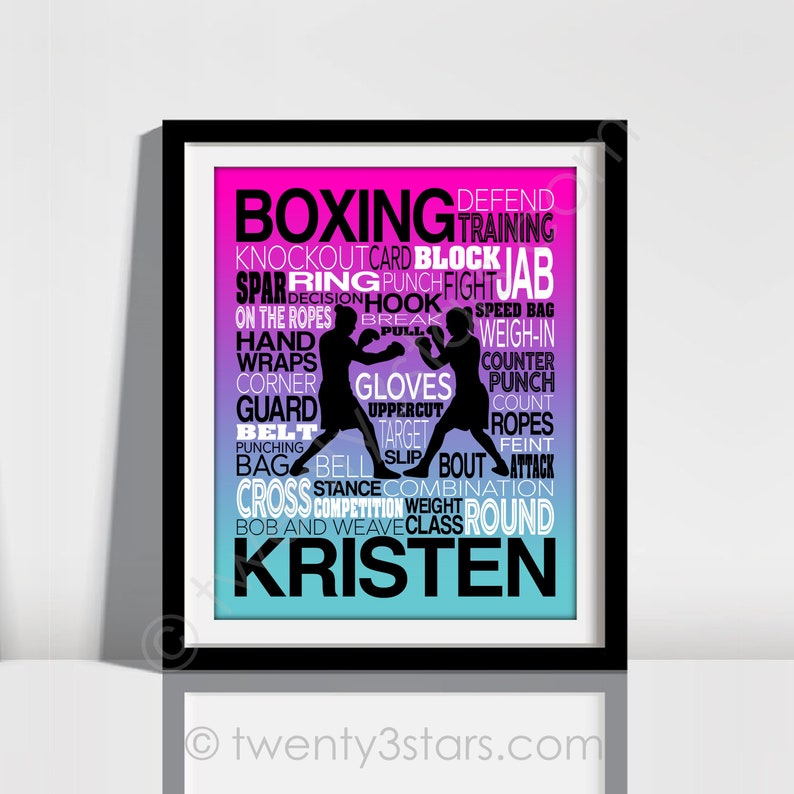 Women's Boxing Poster Boxing Typography Boxer Gift Gift - Etsy
