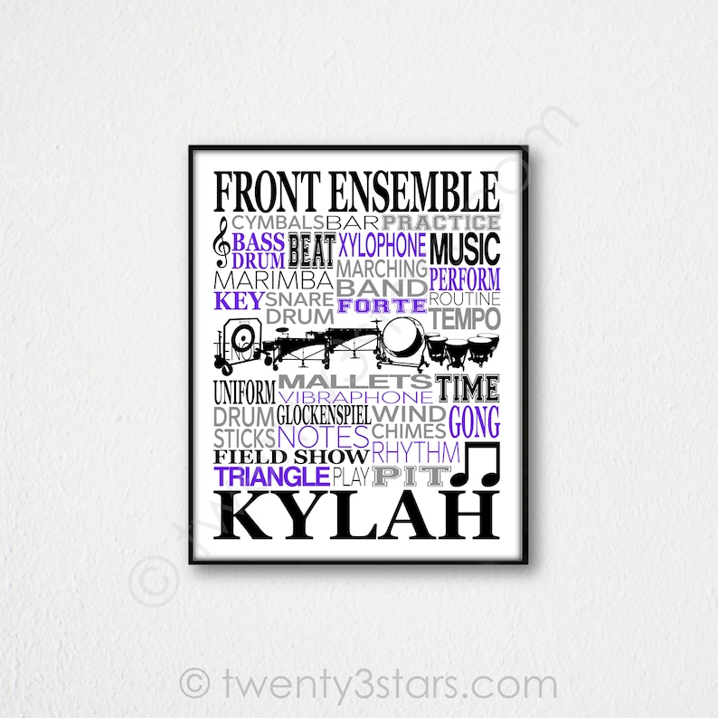 Marching Band Typography Poster: Custom Pit Percussion Art Print - Etsy