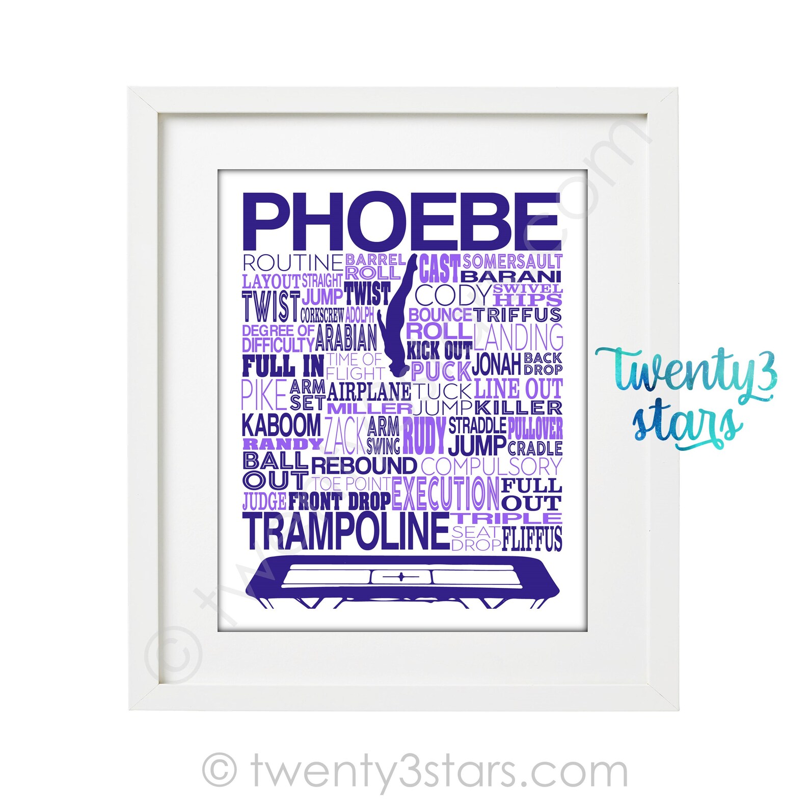 Trampoline Word Art Trampoline Gymnast Gift Gift for | Etsy