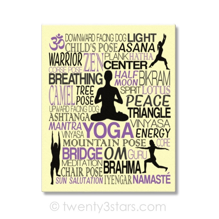 Yoga Typography Poster Print Yoga Studio Name Art Namaste - Etsy