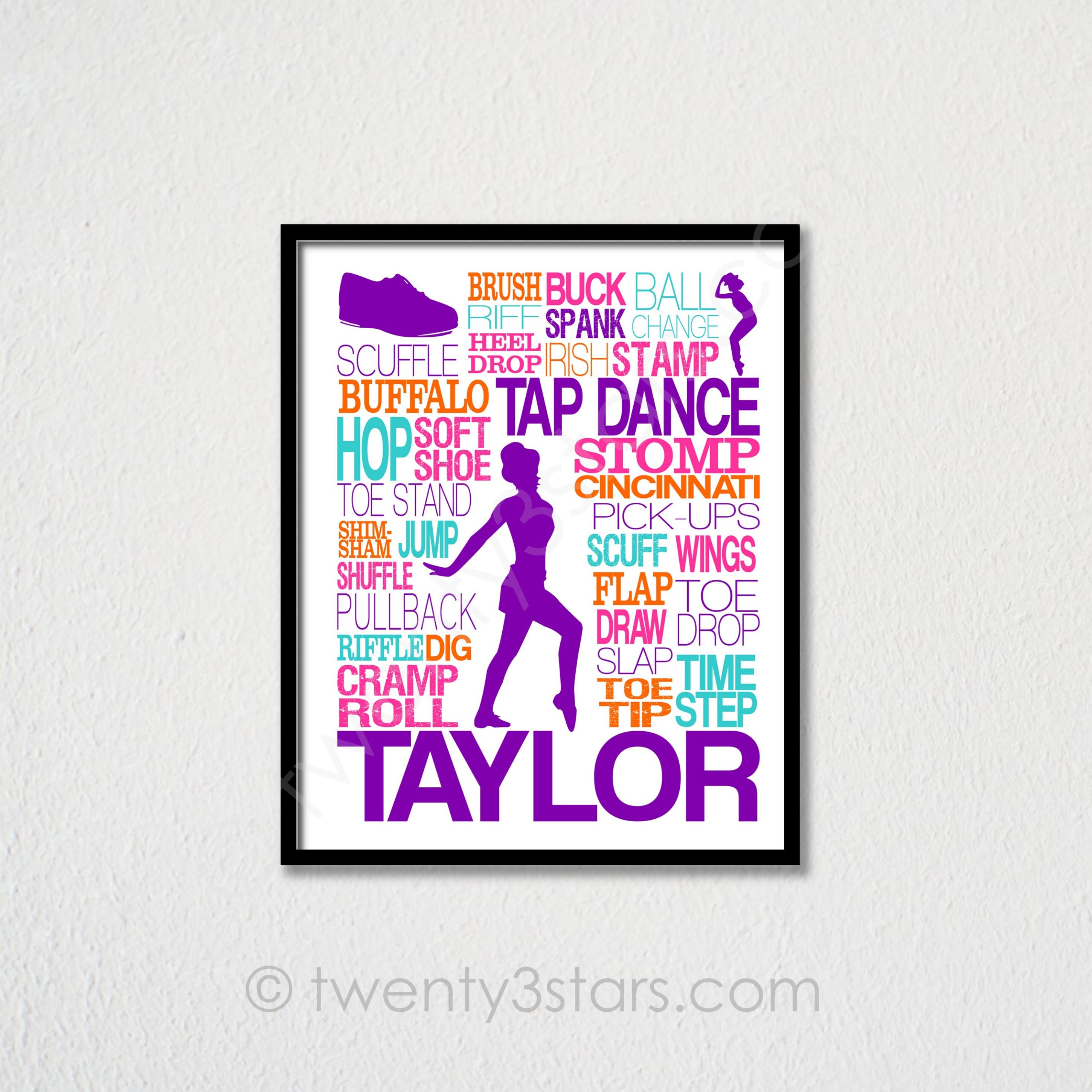 Tap Dance Typography Poster Tap Dancer Art Tap Dancer Gift | Etsy