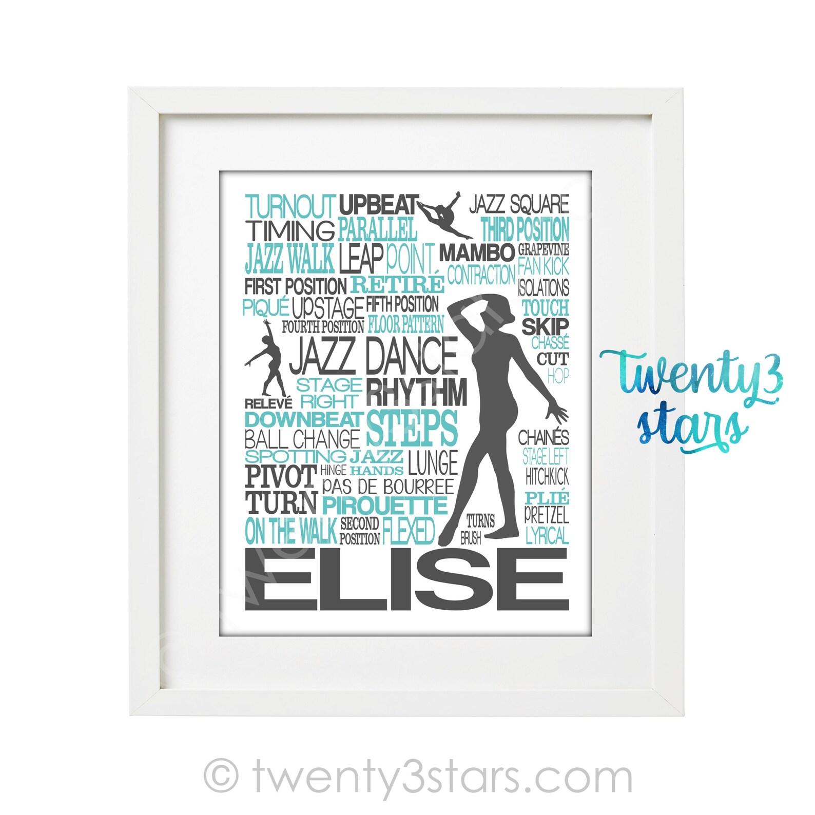Jazz Dance Typography Poster Personalized Jazz Dancer Art | Etsy