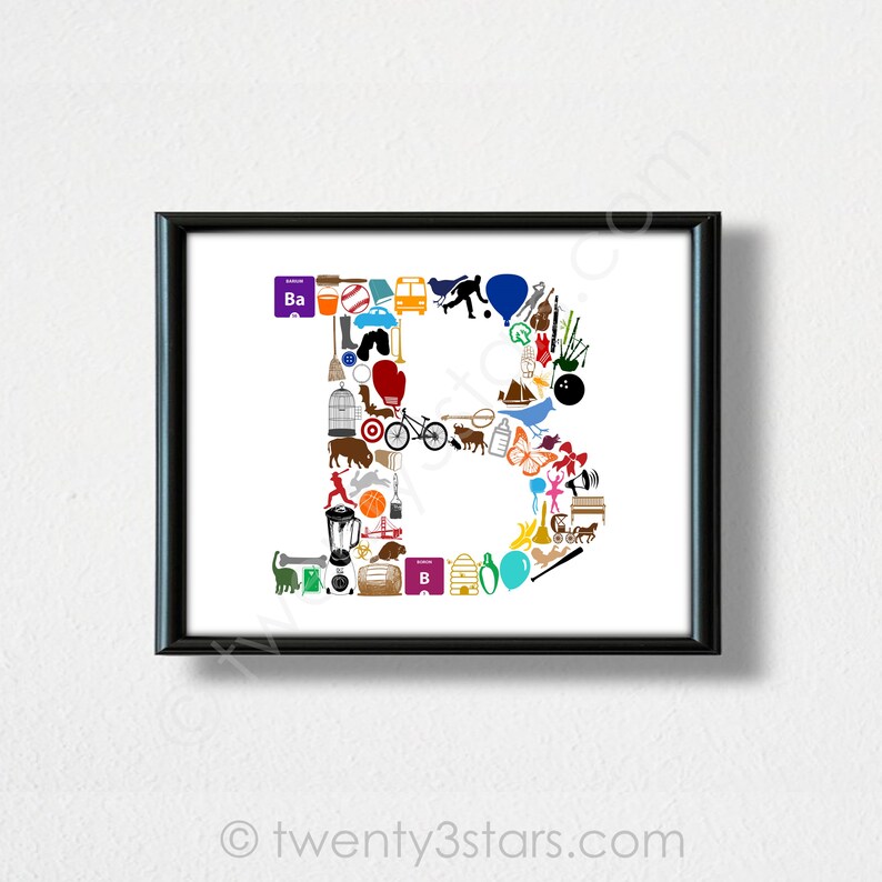 Letter B Poster Letter B is for Art B Nursery Wall Art - Etsy