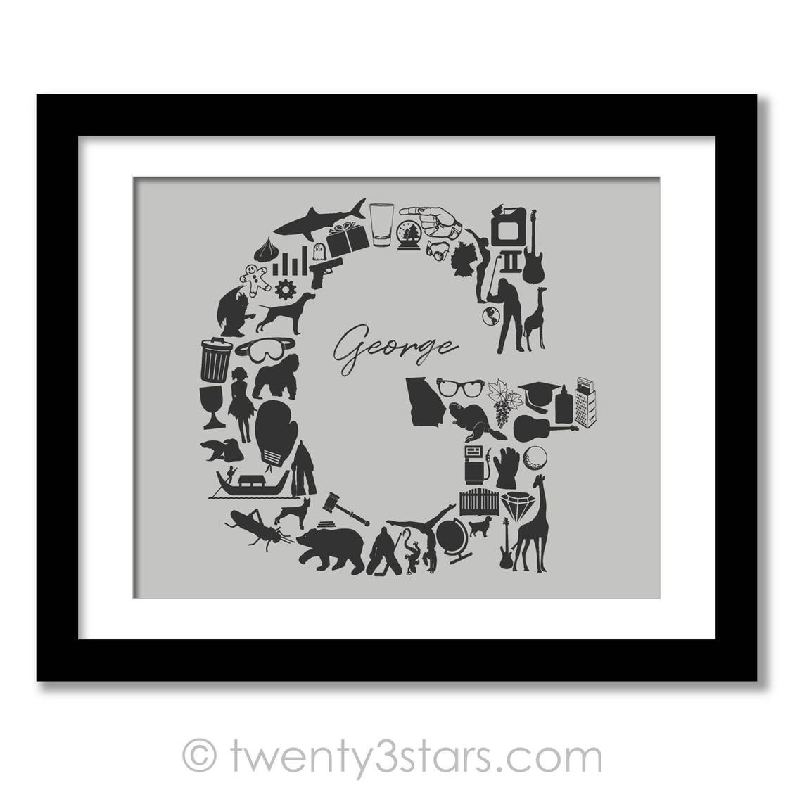 Letter G Poster Letter G is For Art G Nursery Wall Art | Etsy