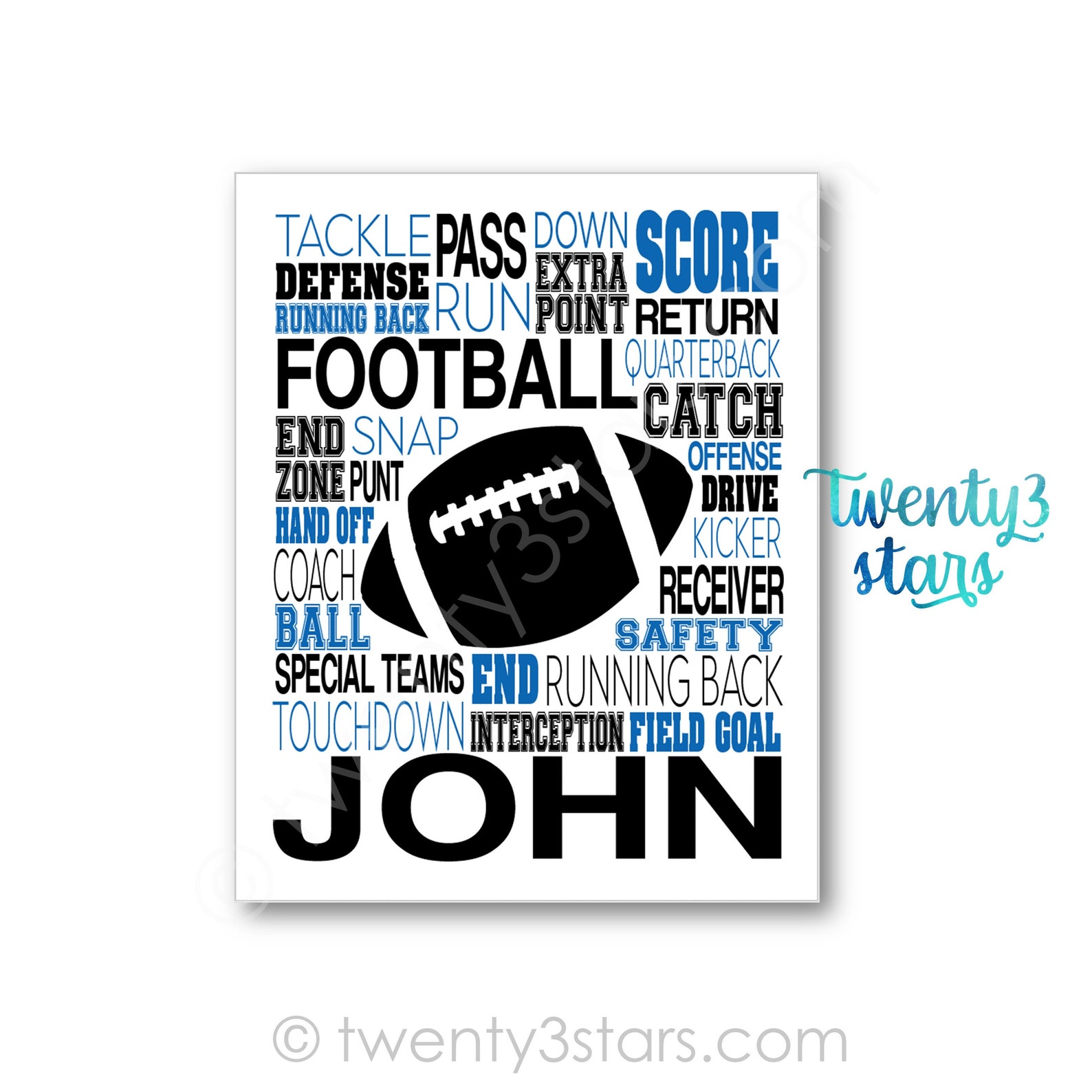 Football Team Word Art Football Typography Poster Football | Etsy