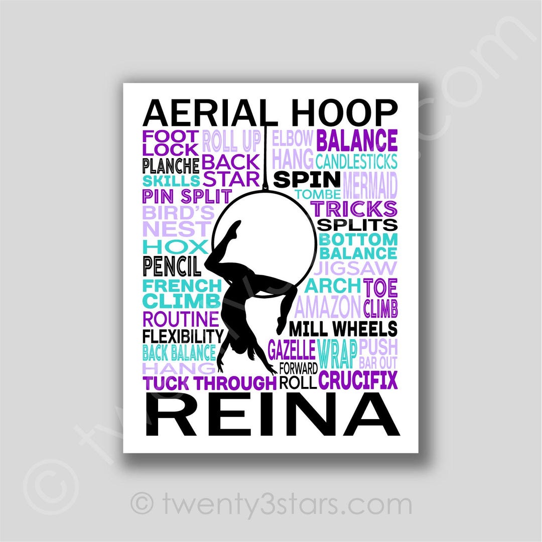 Aerial Hoop Poster, Choose Any Colors, Aerial Hoop Silks Gift ...