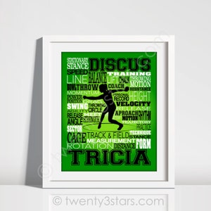 Boy's Discus Poster, Track and Field Art, Track Team Gifts, Men's ...