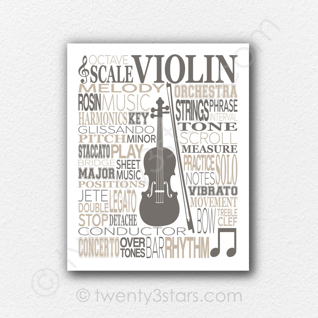 Violin Word Art, Violinist Gift, Orchestra Wall Art, Violin Wall Art ...