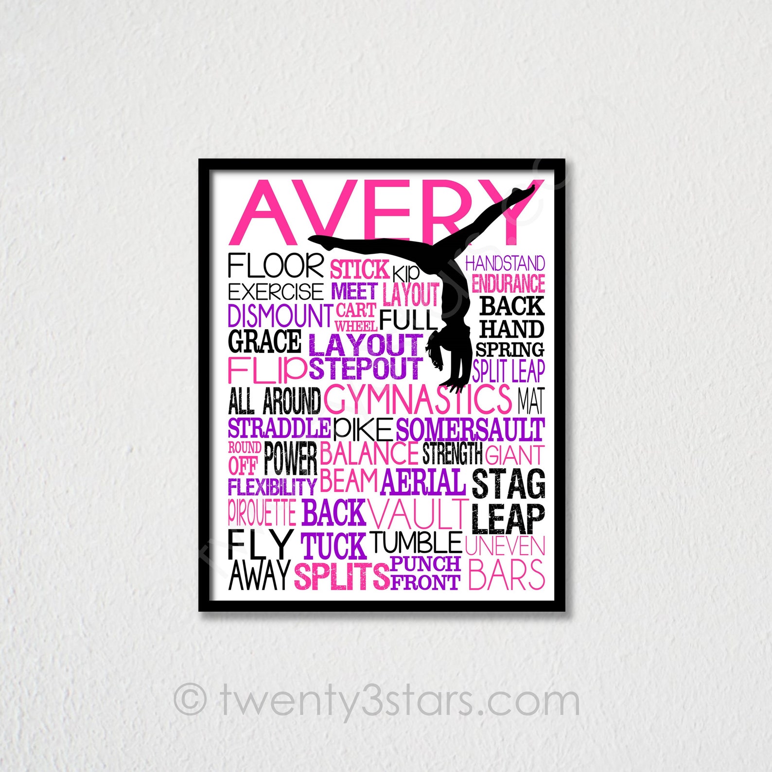Gymnastics Word Art Poster Gymnastics Gift Gift for - Etsy