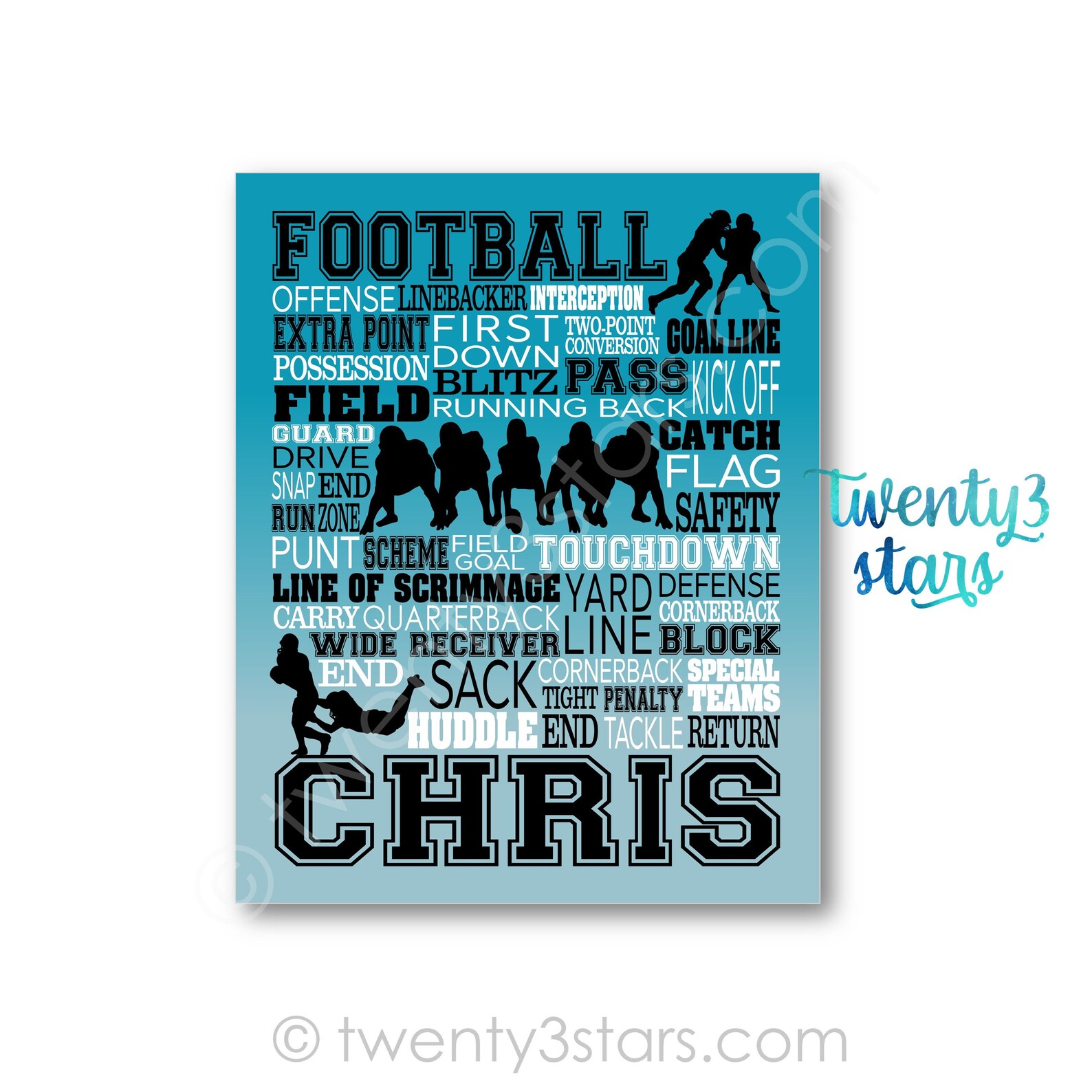 Football Team Word Art Football Typography Poster Football | Etsy