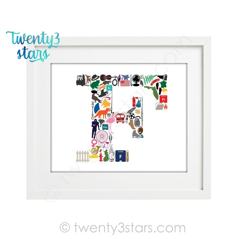 Letter F Poster Letter F is for Art F Nursery Wall Art | Etsy