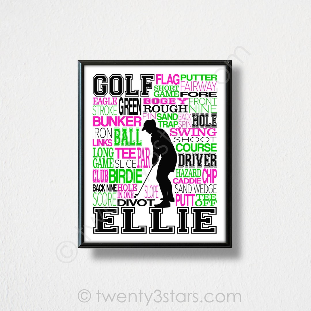 Women's Golf Poster Girl's Golf Art Gift for Golfer - Etsy
