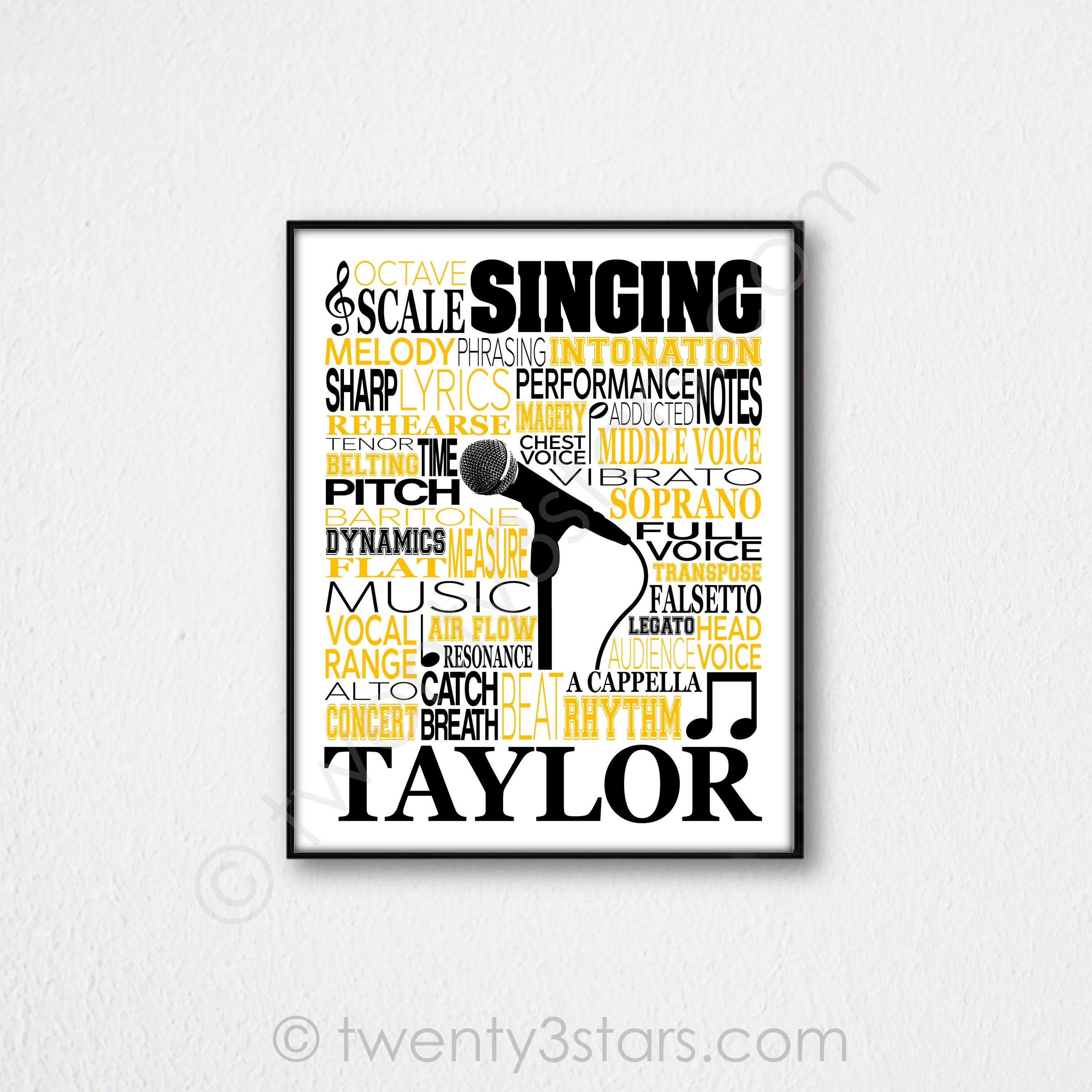 Custom Singing Poster Singing Gift Singer Art Print Singer - Etsy Israel