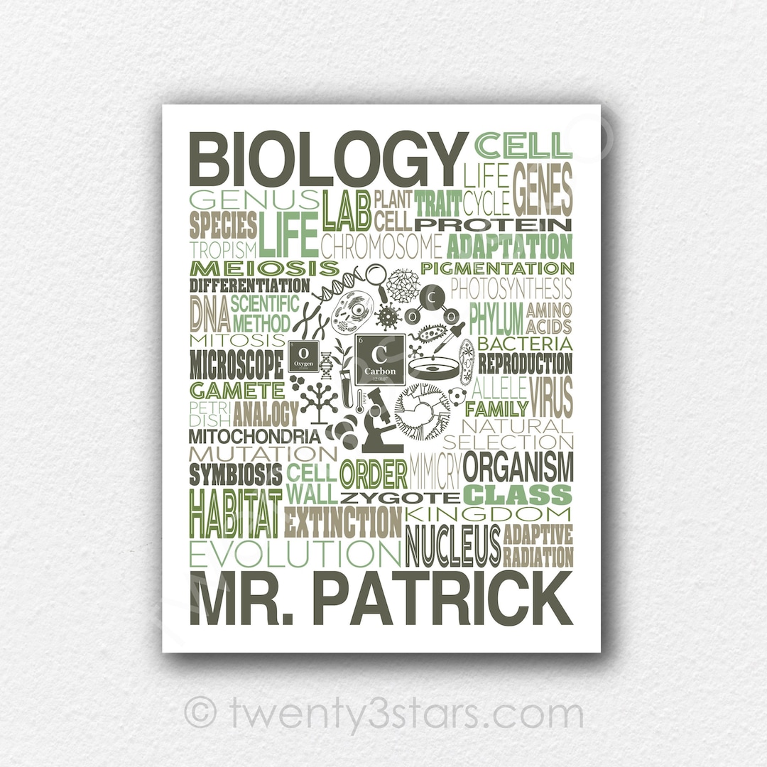 Biology Teacher Poster, Science Wall Art, Biology Instructor Art ...