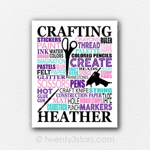 Custom Crafting Word Art Print: Personalized Craft Room Decor - Etsy