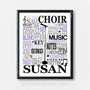 Choir Singer Poster Print, Custom Singing Teacher Gift, Music Director ...