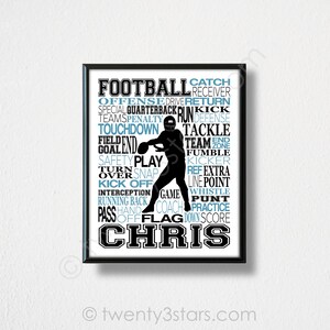 Football Typography Poster Football Art Football Team Print - Etsy