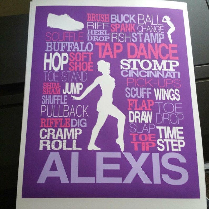 Tap Dance Typography Poster Tap Dancer Art Tap Dancer Gift | Etsy