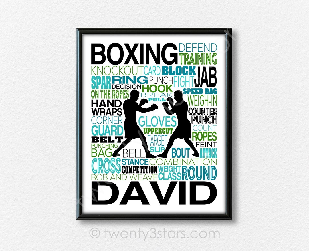 Men's Boxing Poster Boxing Typography Boxer Gift Gift - Etsy