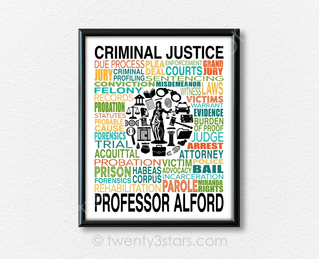 Criminal Justice Typography Poster Law School Wall Art - Etsy