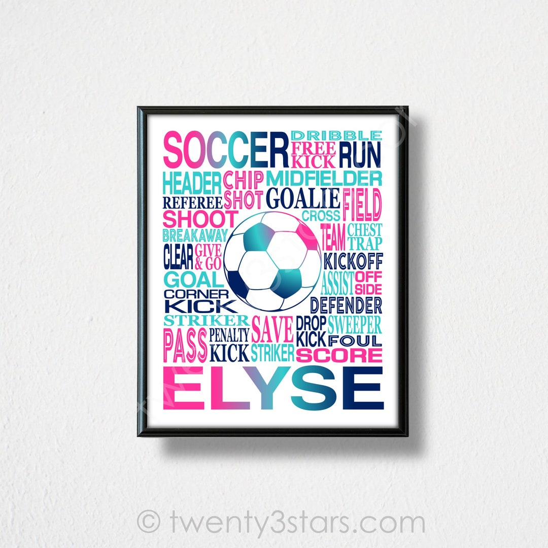 Custom Soccer Ball Poster Soccer Player Gift Gift for Soccer - Etsy