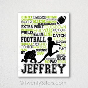Football Kicker Art Football Typography Poster Football Team | Etsy