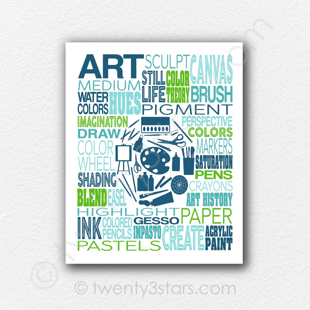 Artist Word Art Print: Custom Colors, Painter Gift - Etsy