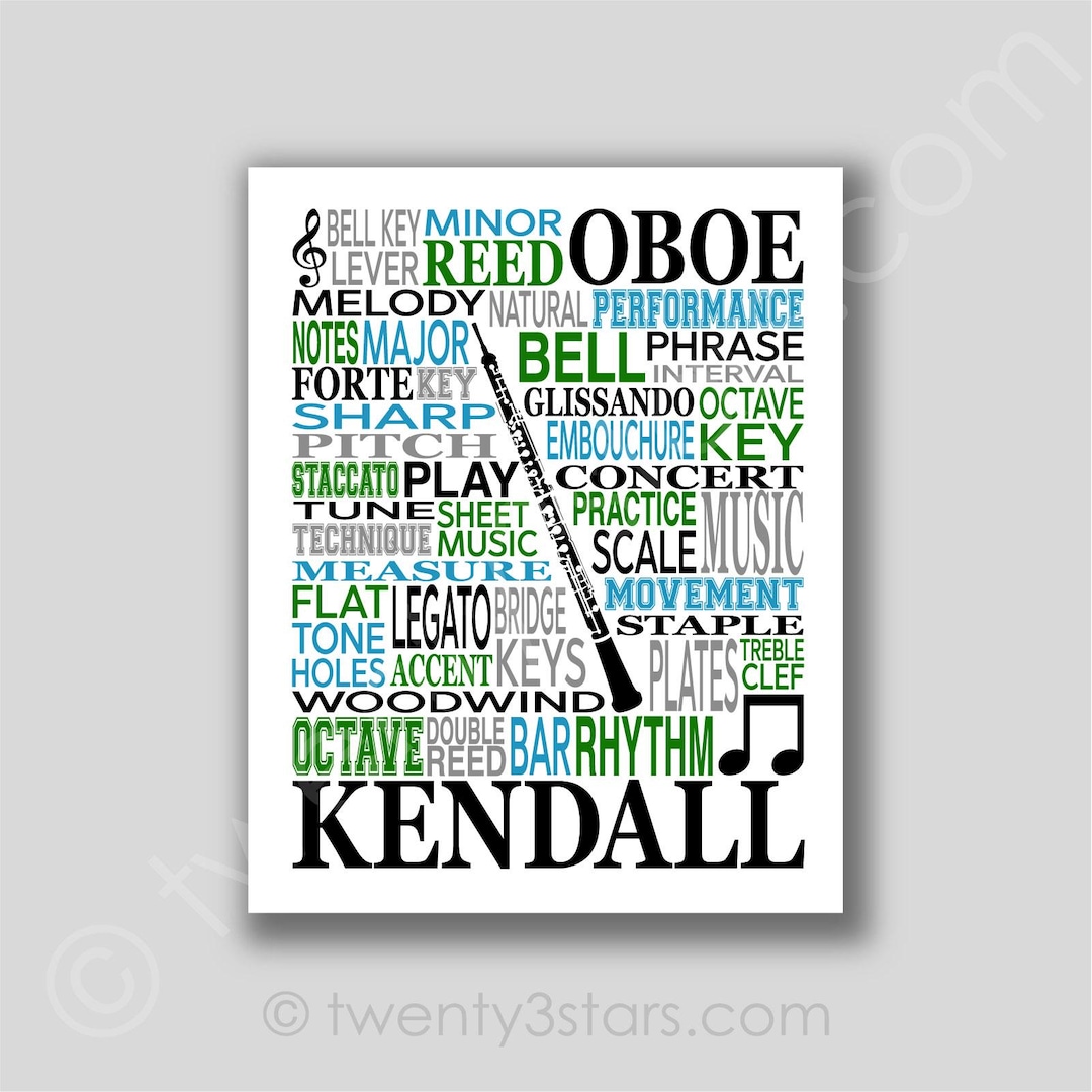 Custom Oboe Poster, Oboist Gift, Oboe Player Art, Oboe Gift, Oboe ...