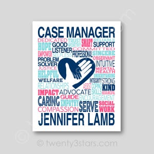 Case Manager Poster, Social Worker Gift, Gift for LCSW Graduate, Social ...