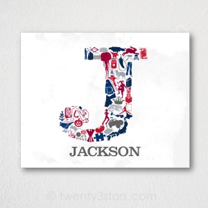 Letter J Poster, Letter J is for Art, J Nursery Wall Art Print, Baby ...