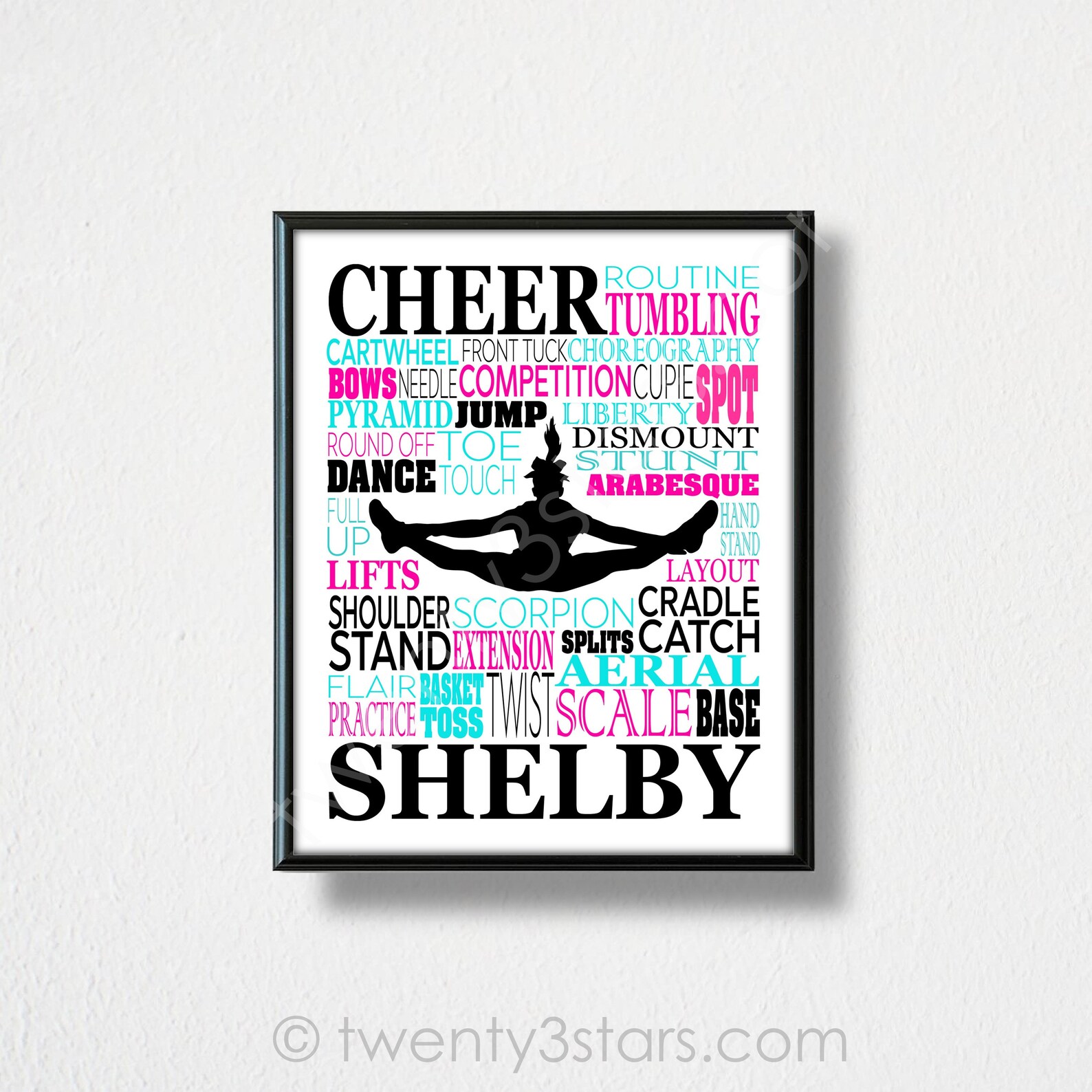 Cheerleading Stunt Team Art Cheer Typography Poster - Etsy