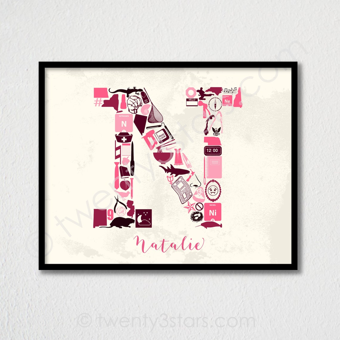 Letter N Poster Letter N is for Art N Nursery Wall Art - Etsy