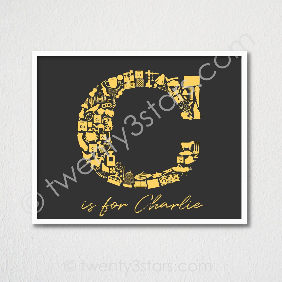 Letter C Poster Letter C is for Art C Nursery Wall Art - Etsy