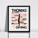 Personalized Diving Poster, Diving Typography Art, Gift for Diver ...