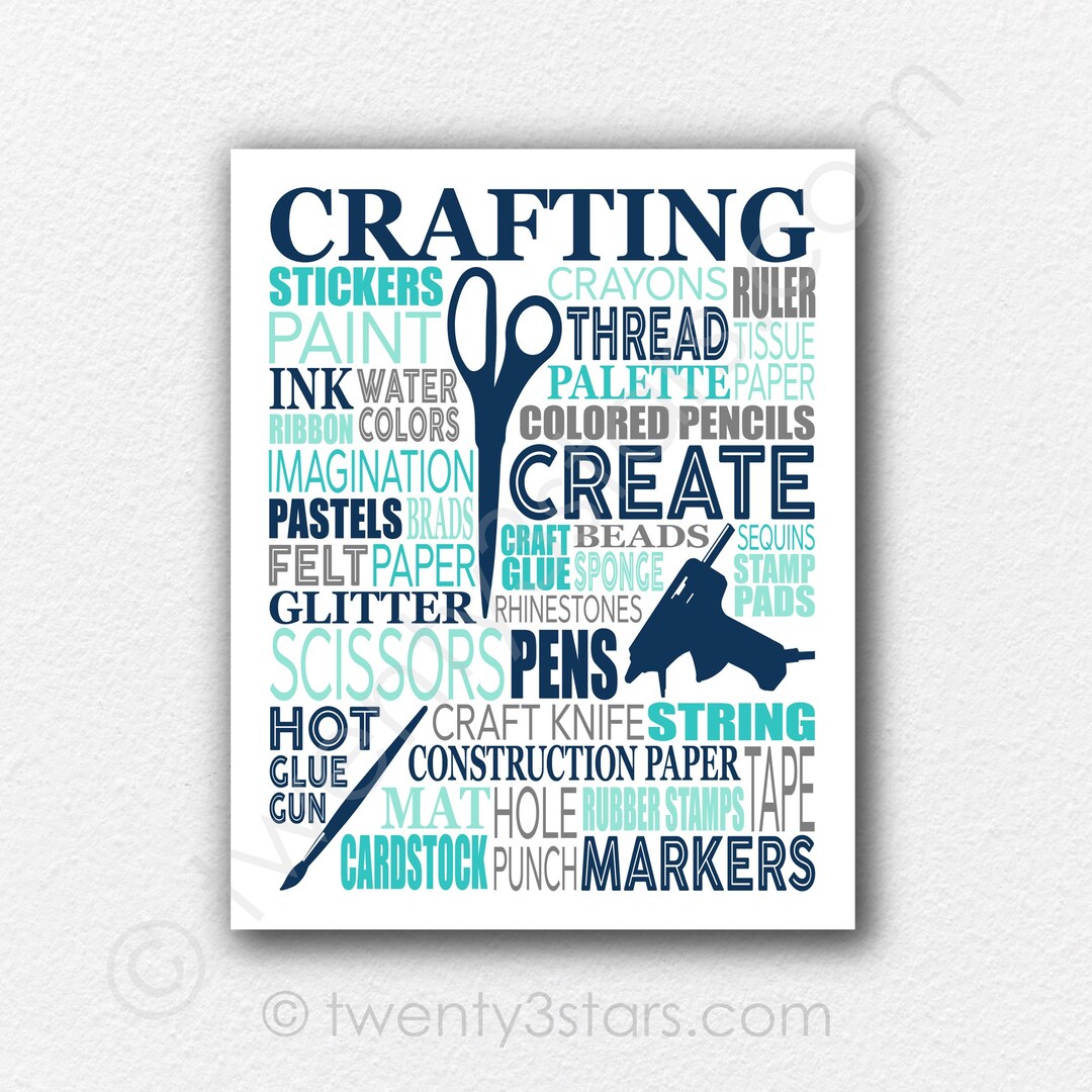 Crafting Word Art, Crafting Gift, Craft Artist Gift, Craft Room Art ...