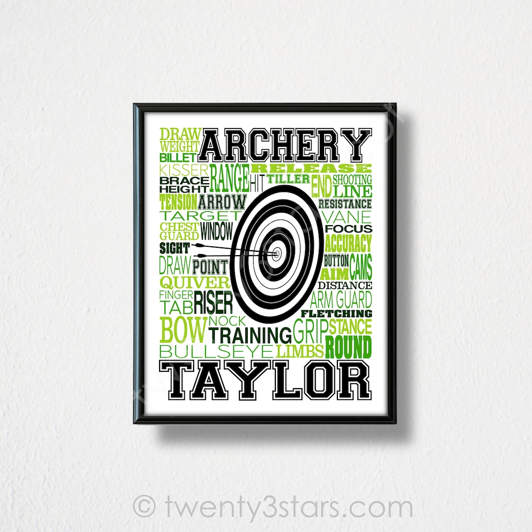 Archery Word Art Poster Gift for Archer Archery Art Print - Etsy