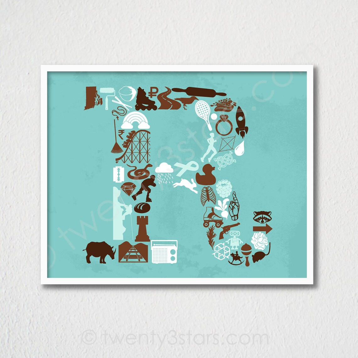 Letter R Poster Letter R is for Art R Nursery Wall Art - Etsy