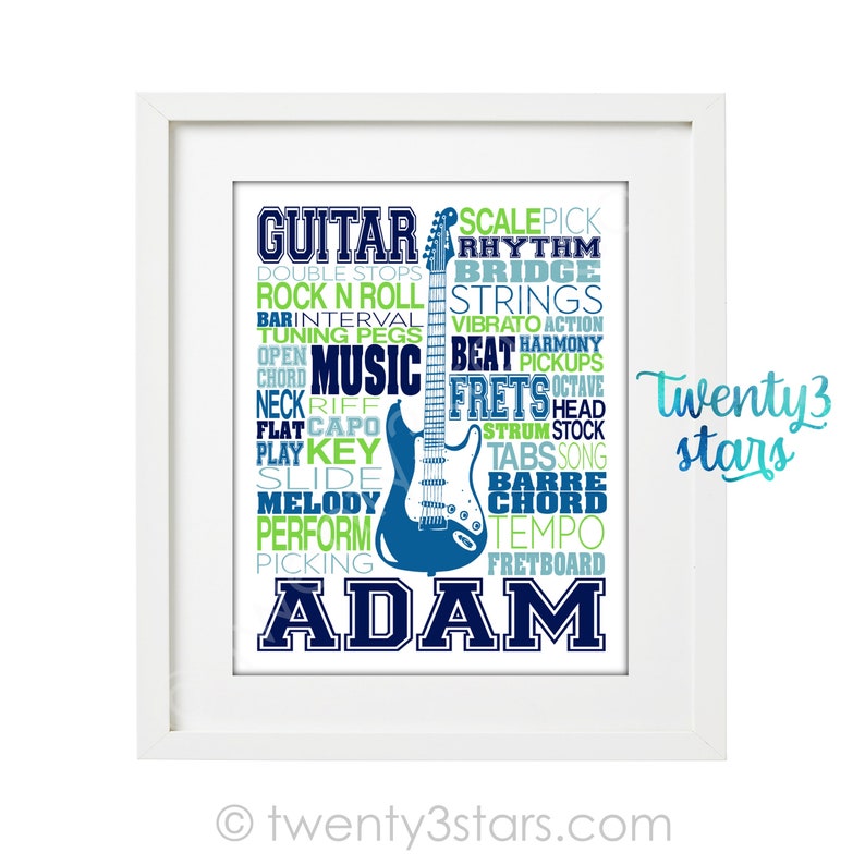 Custom Guitars Name Poster Modern Guitar Wall Art Print - Etsy